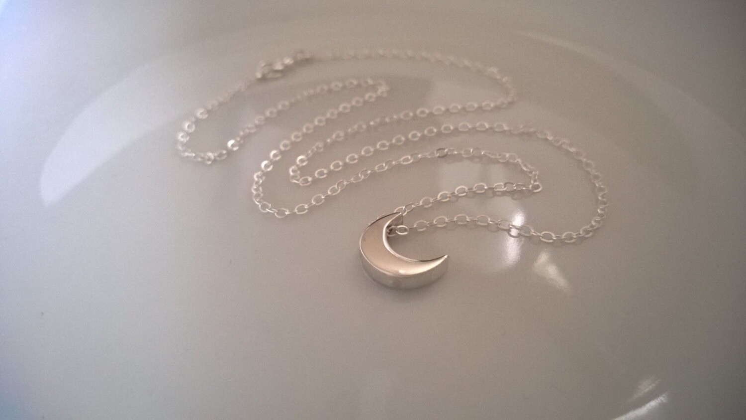 Sterling Silver Moon Necklace Cresent Moon Necklace Silver | Etsy