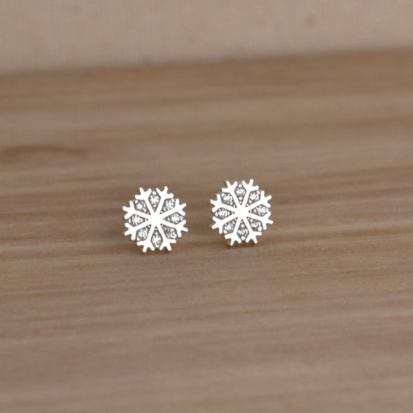 Snowflake Stud Earrings - Etsy
