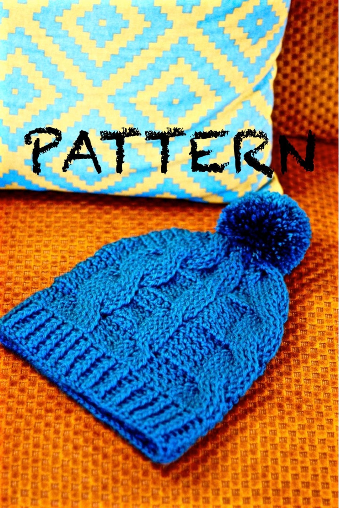 PATTERN Slouchy Winter Cable Hat Crochet PATTERN Crochet Cabled Chunky ...