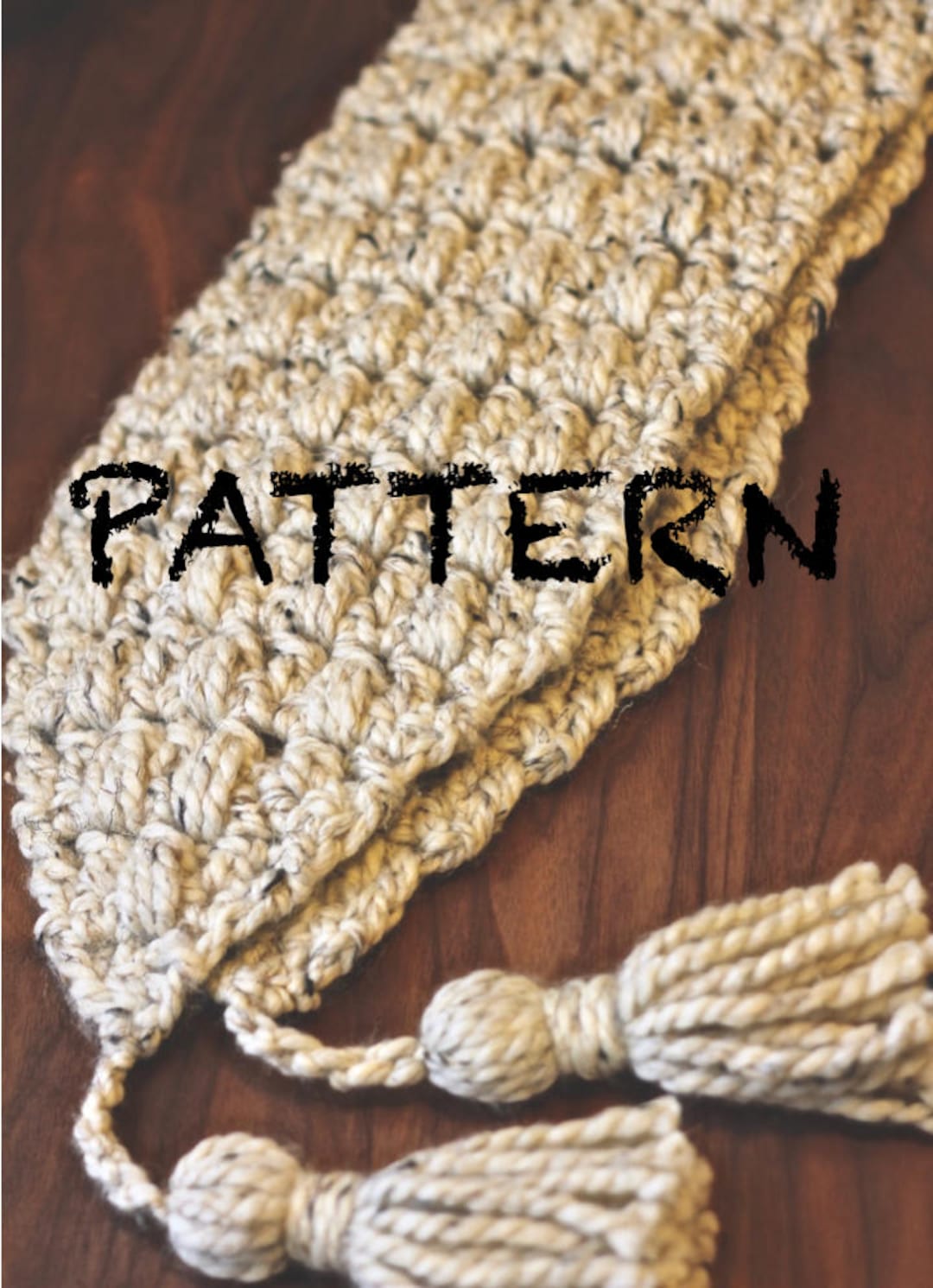 Easy Crochet Pattern: Madeleine Tasseled Scarf | Crochet Adult Chunky ...