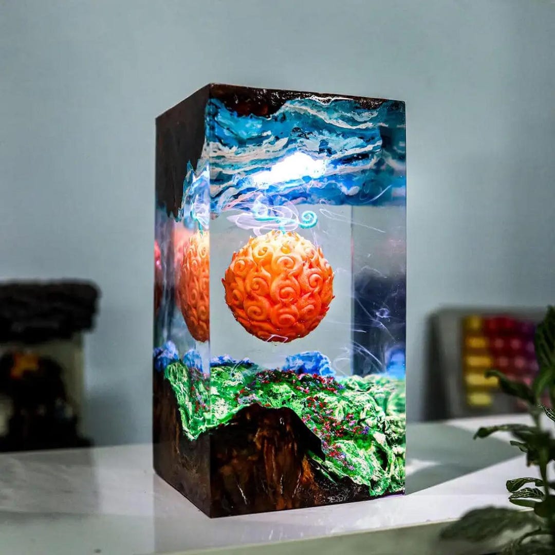 Cursed Devil Fruit Epoxy Resin Wood Lamp Night Light Unique Her Him Mom ...
