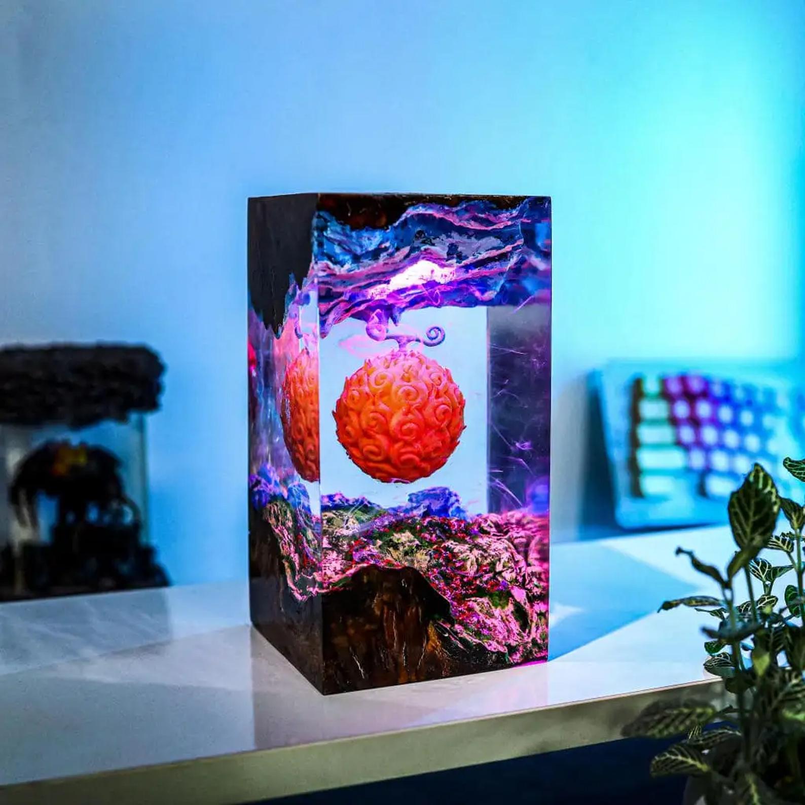 Cursed Devil Fruit Epoxy Resin Wood Lamp Night Light Unique Her Him Mom ...