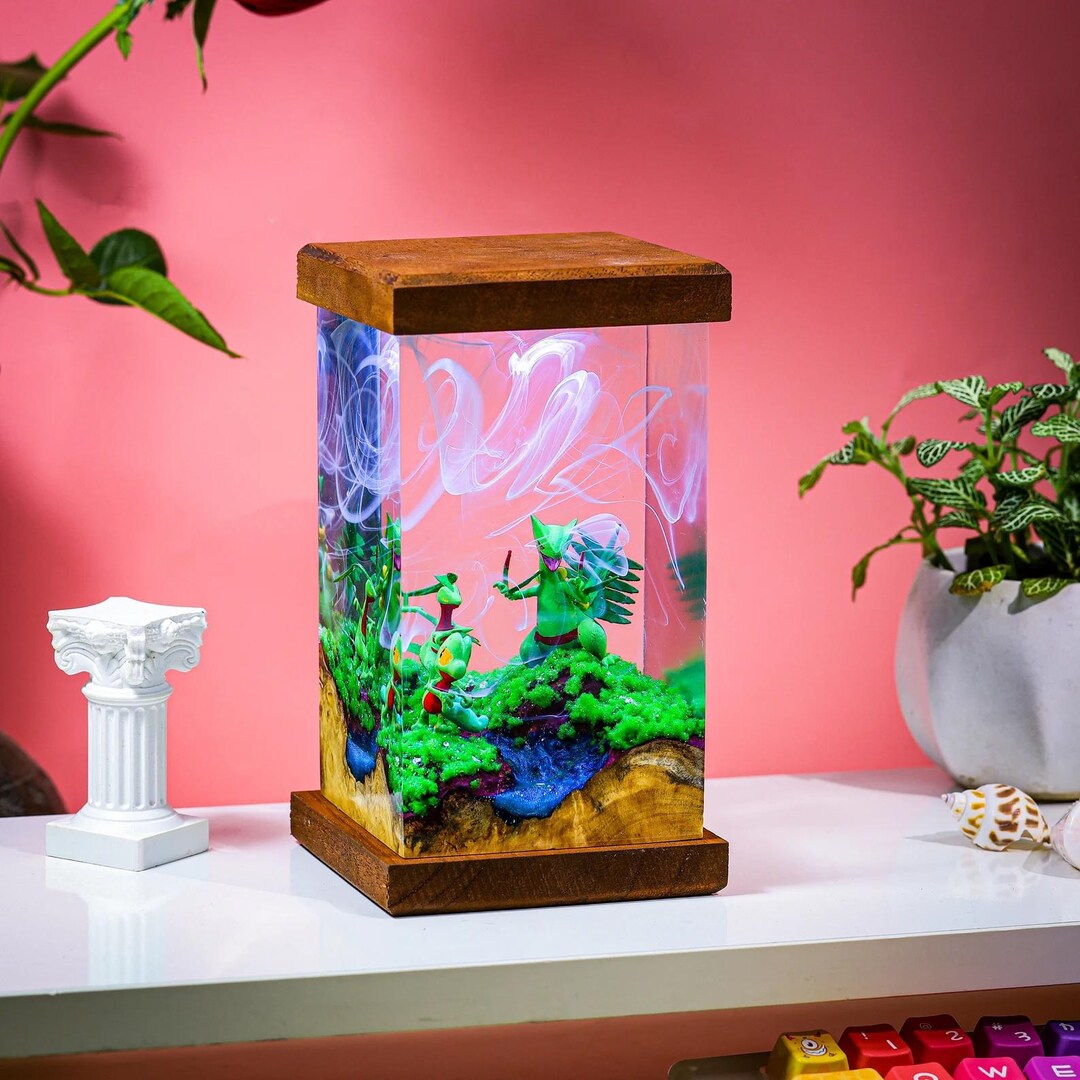 Trek.ko Evolutions Pokemon Epoxy Lamp,po.kemon WORLD Resin Diorama Lamp ...