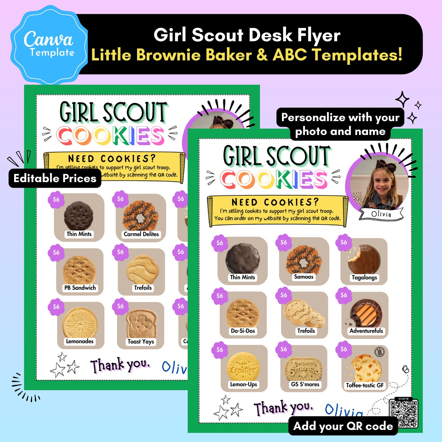 Girl Scout Cookie Sales Desk Flyer Printable Template LBB and ABC ...