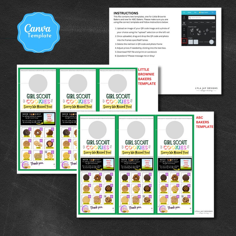 Girl Scout Cookie Sales Door Hanger Printable Template LBB and ABC ...