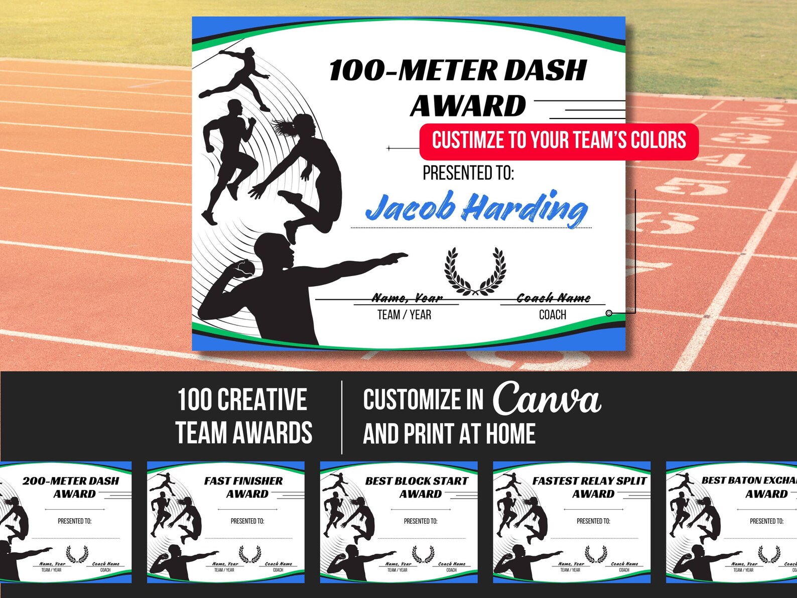 Track and Field Awards Certificates, Editable End of Season Awards ...