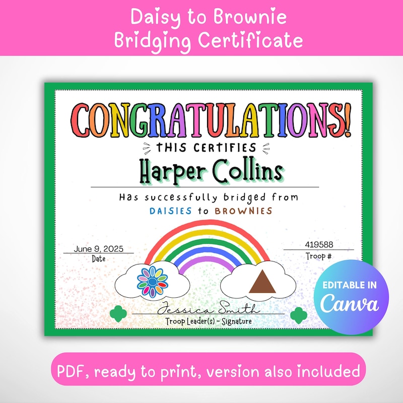 Brownie Bridging Award - Etsy