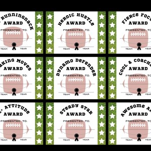 Editable Football Team Awards, Certificates, End of Season Awards ...