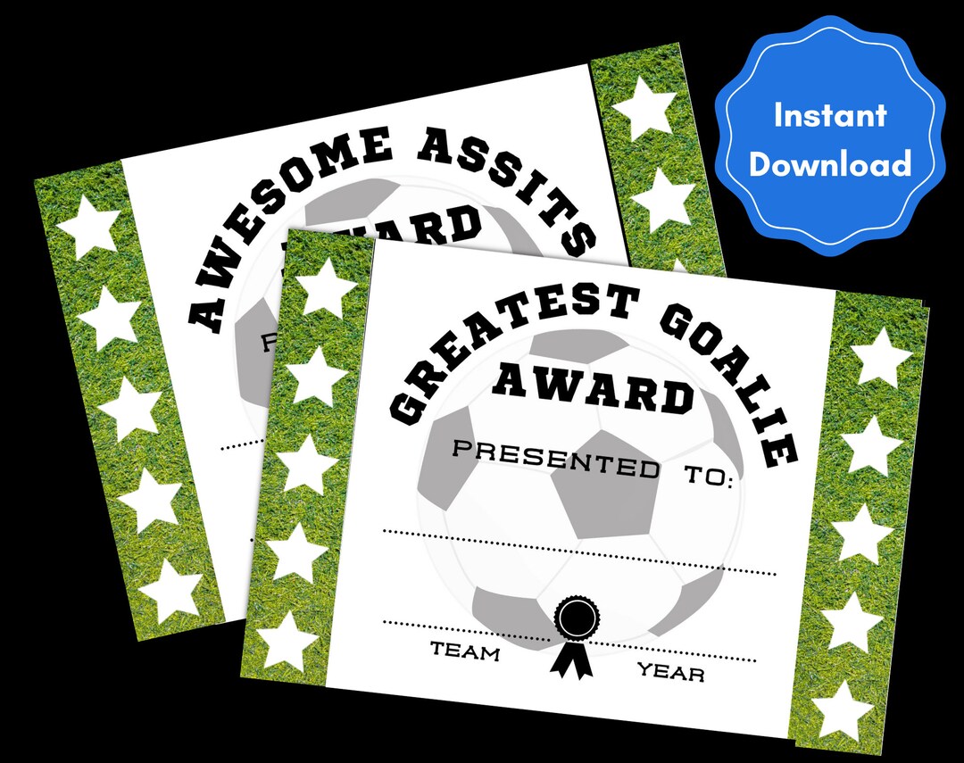Editable Soccer Team Awards Certificates End of Season - Etsy