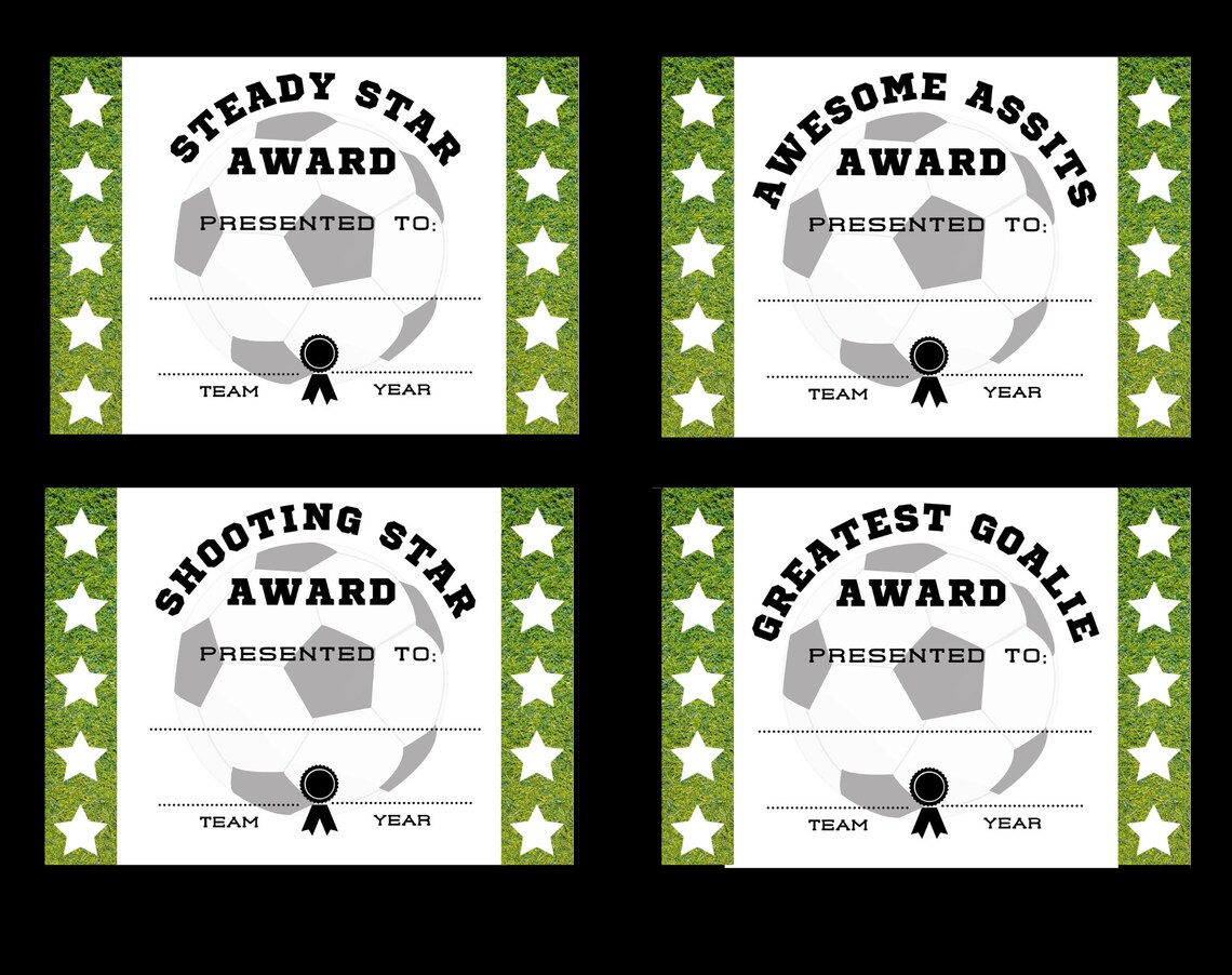 Editable Soccer Team Awards, Certificates, End of Season Awards ...