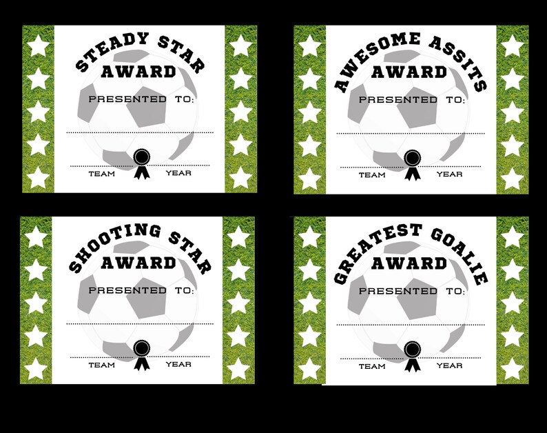 Editable Soccer Team Awards, Certificates, End of Season Awards ...
