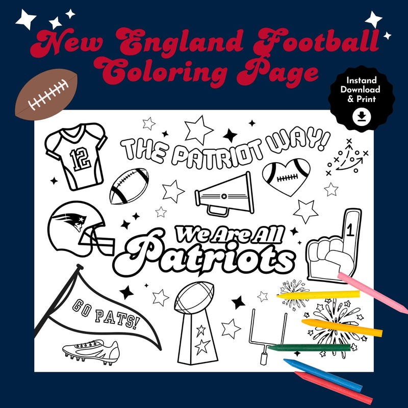Patriots Coloring Page - Etsy