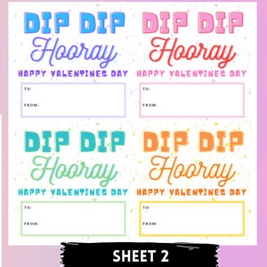 Valentines Day Fun Dip Candy Card - Printable Instant Download ...