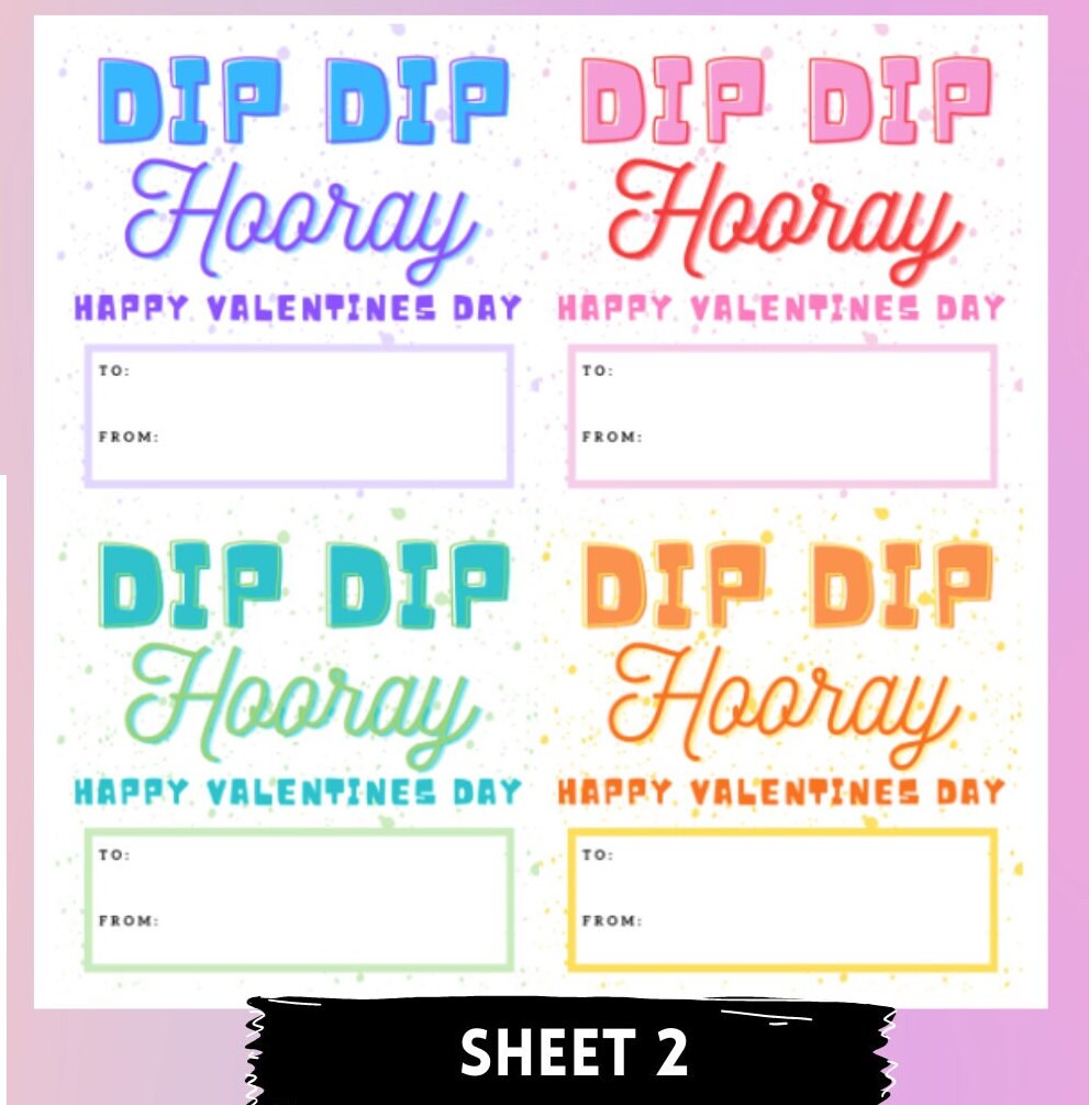 Valentines Day Fun Dip Candy Card - Printable Instant Download ...