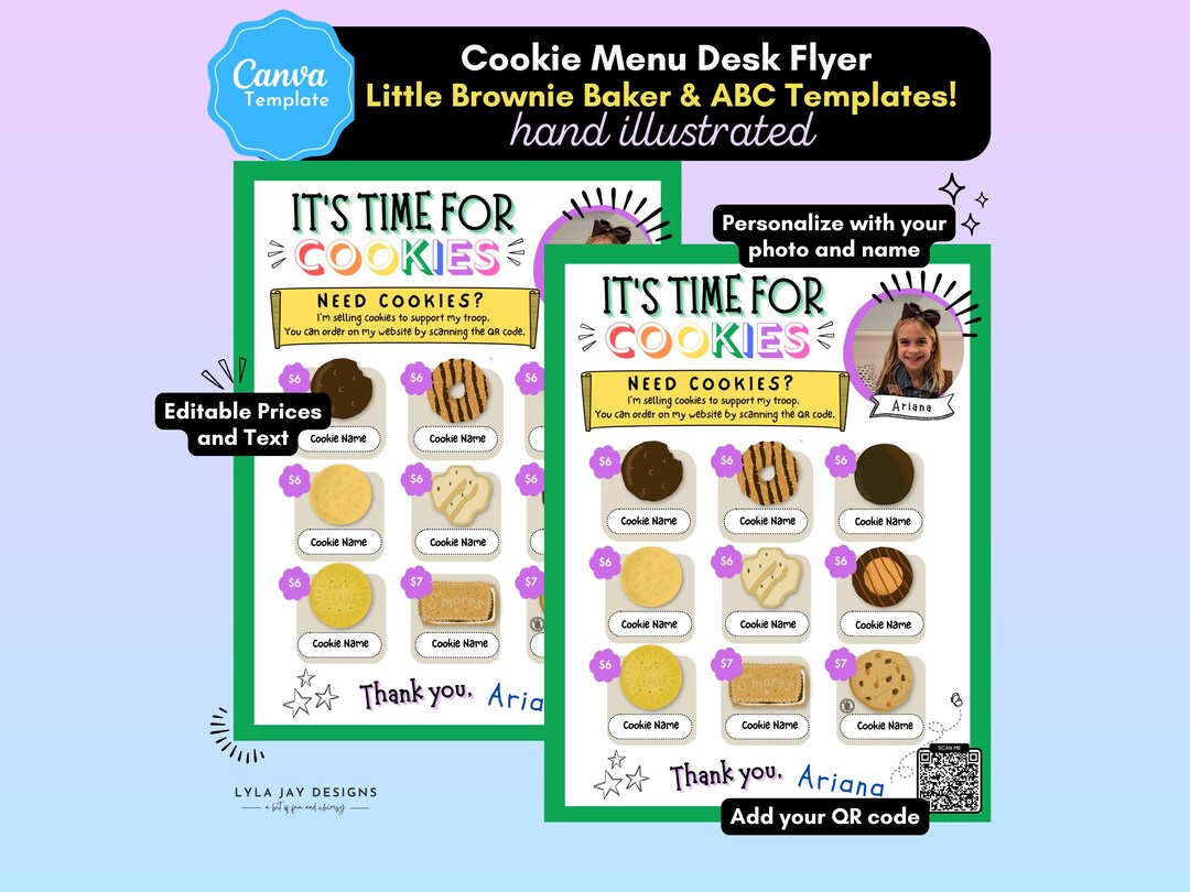 2025 Troop Cookie Desk Flyer - Printable Template - LBB and ABC Bakers ...