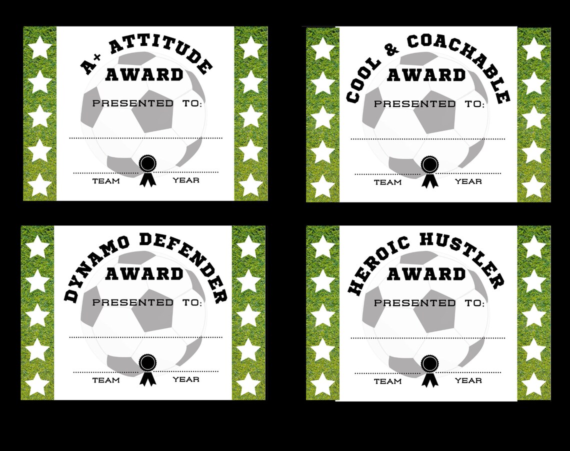 Editable Soccer Team Awards, Certificates, End of Season Awards ...