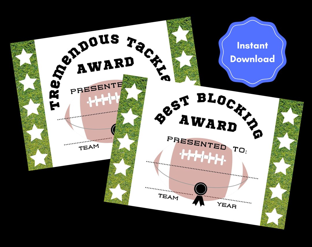 Editable Football Team Awards Certificates End of Season - Etsy