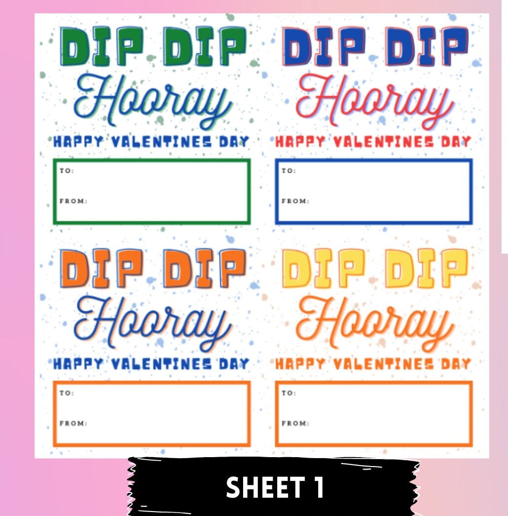 Valentines Day Fun Dip Candy Card - Printable Instant Download ...
