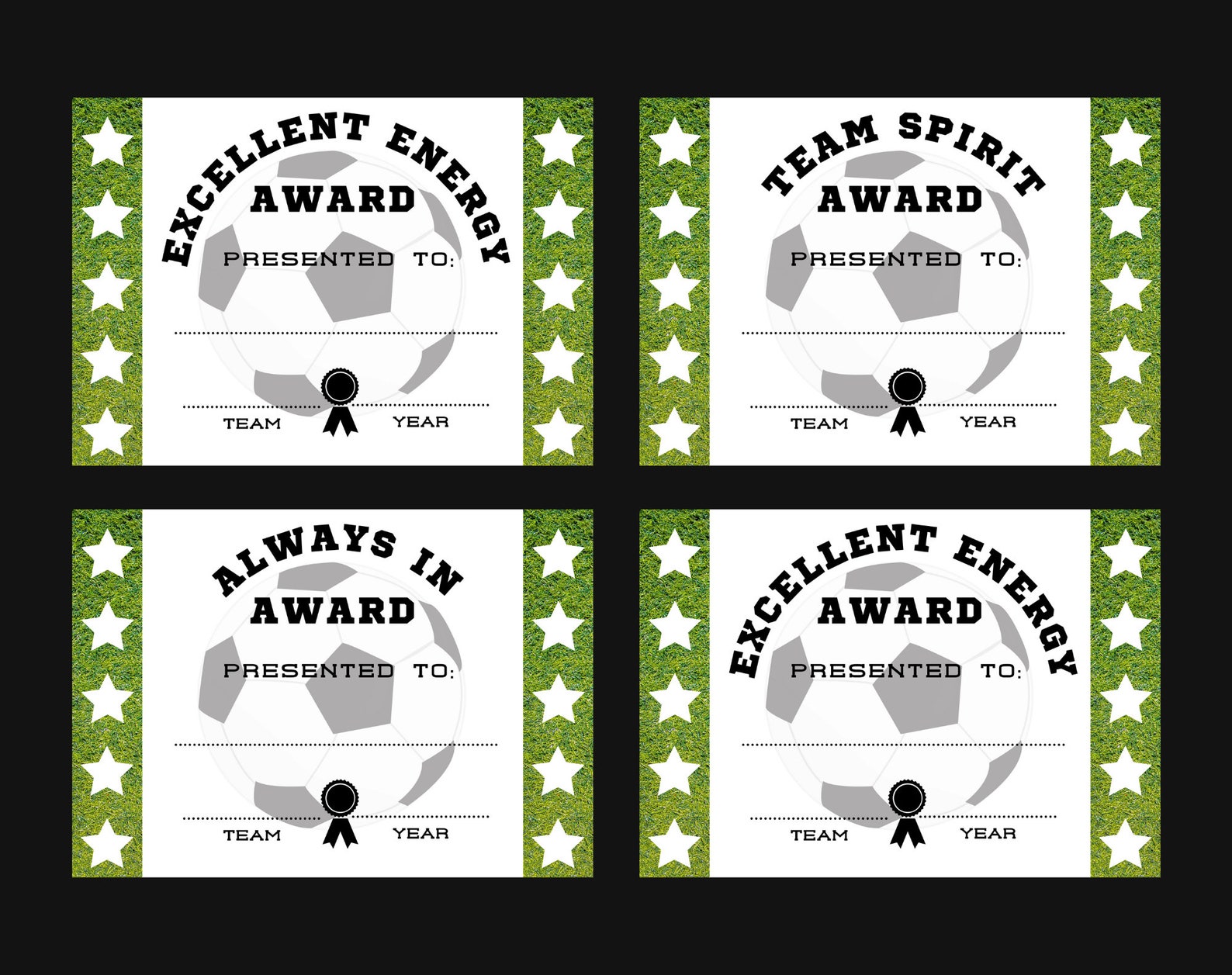 Editable Soccer Team Awards, Certificates, End of Season Awards ...