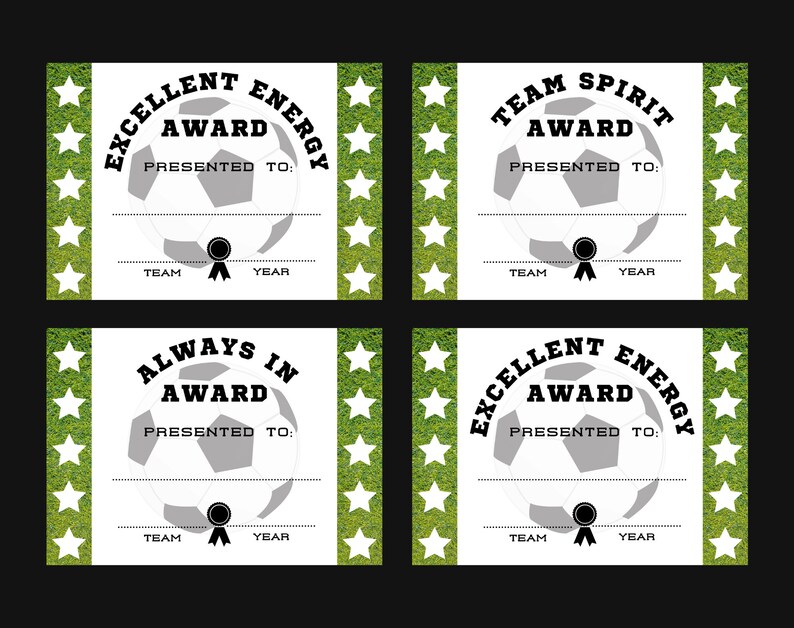 Editable Soccer Team Awards, Certificates, End of Season Awards ...