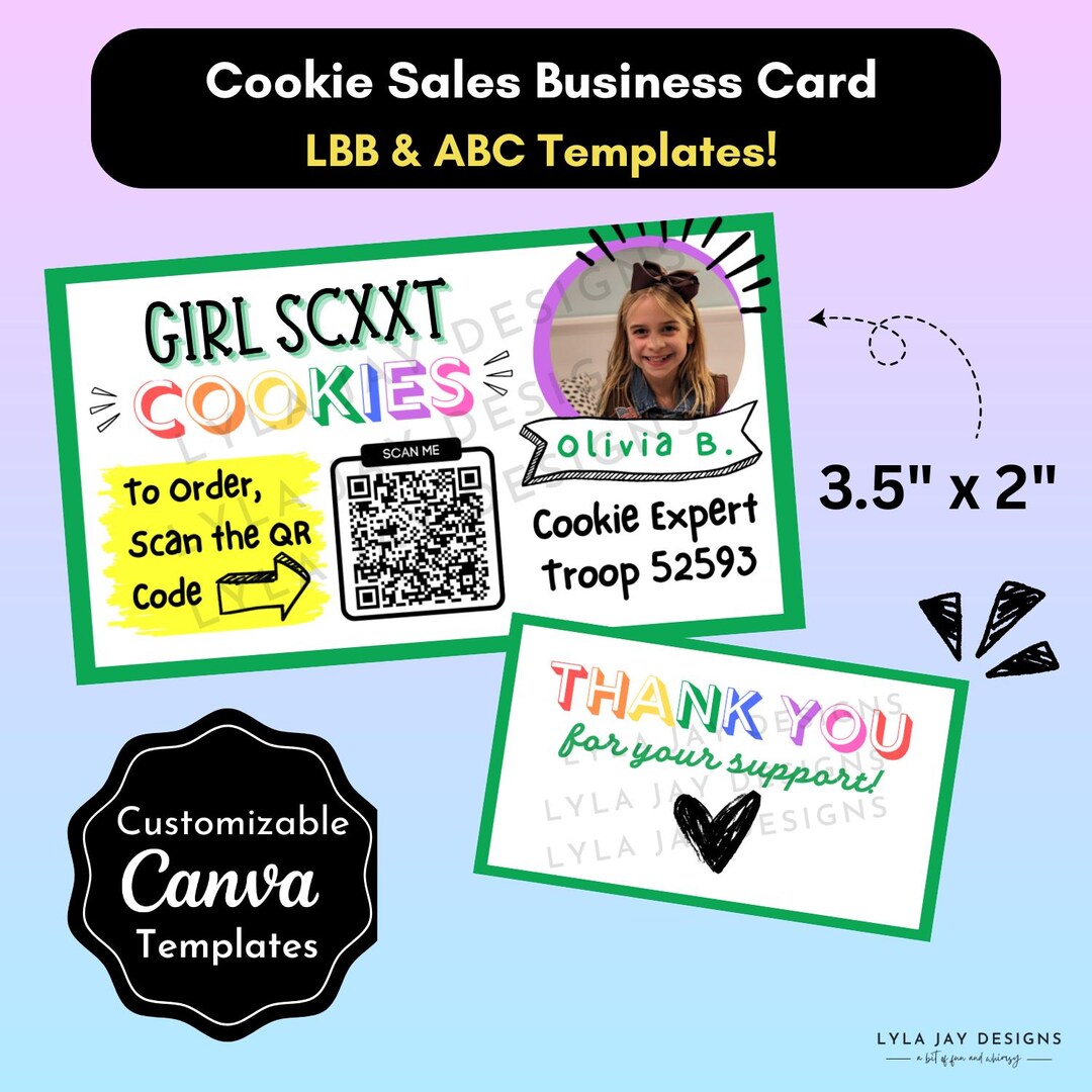 Scout Cookie Business Card Template: Editable Printable (PDF) - Etsy
