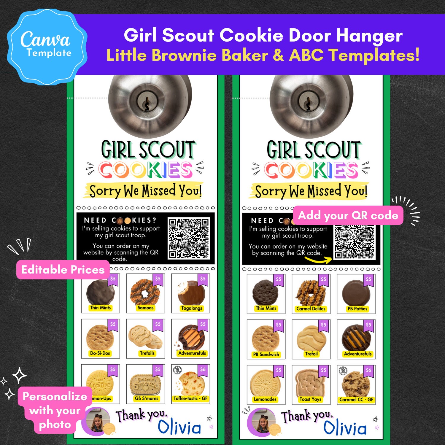 Girl Scout Cookie Sales Door Hanger Printable Template Lbb And Abc