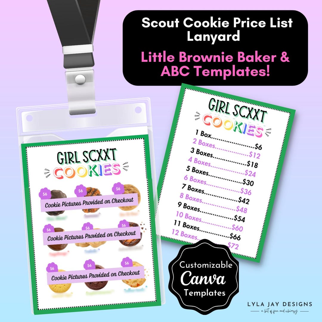 2026 Scout Cookie Sales Lanyard: ABC & LBB Lanyard Insert Cards ...