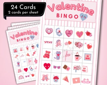 Valentine's Day Bingo Game for Kids Digital Instant Download, Cute ...