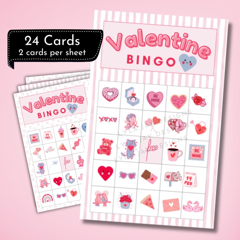 Valentine's Day Bingo Game for Kids Digital Instant Download, Cute ...