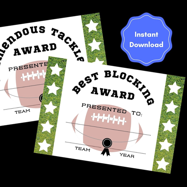 Editable Football Team Awards, Certificates, End of Season Awards ...