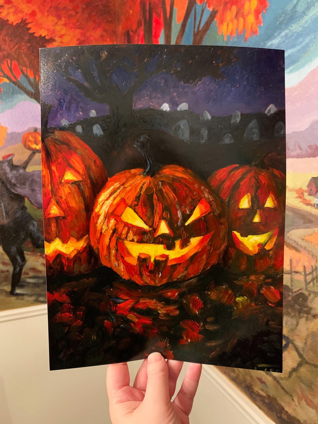 All Hallows Eve 9x12 Inch Halloween Jack O Lantern Print - Etsy