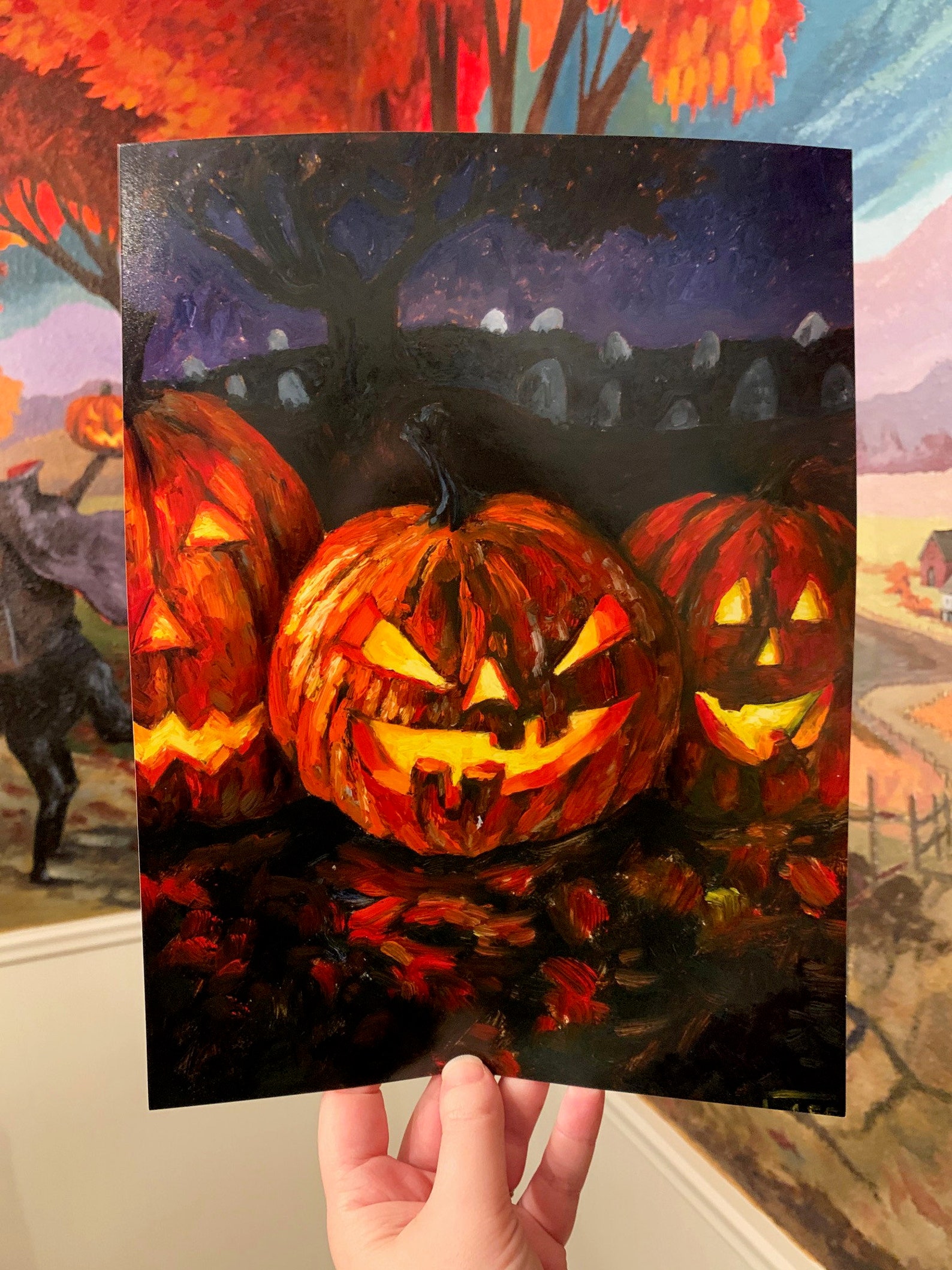 All Hallows Eve 9x12 Inch Halloween Jack O Lantern Print - Etsy