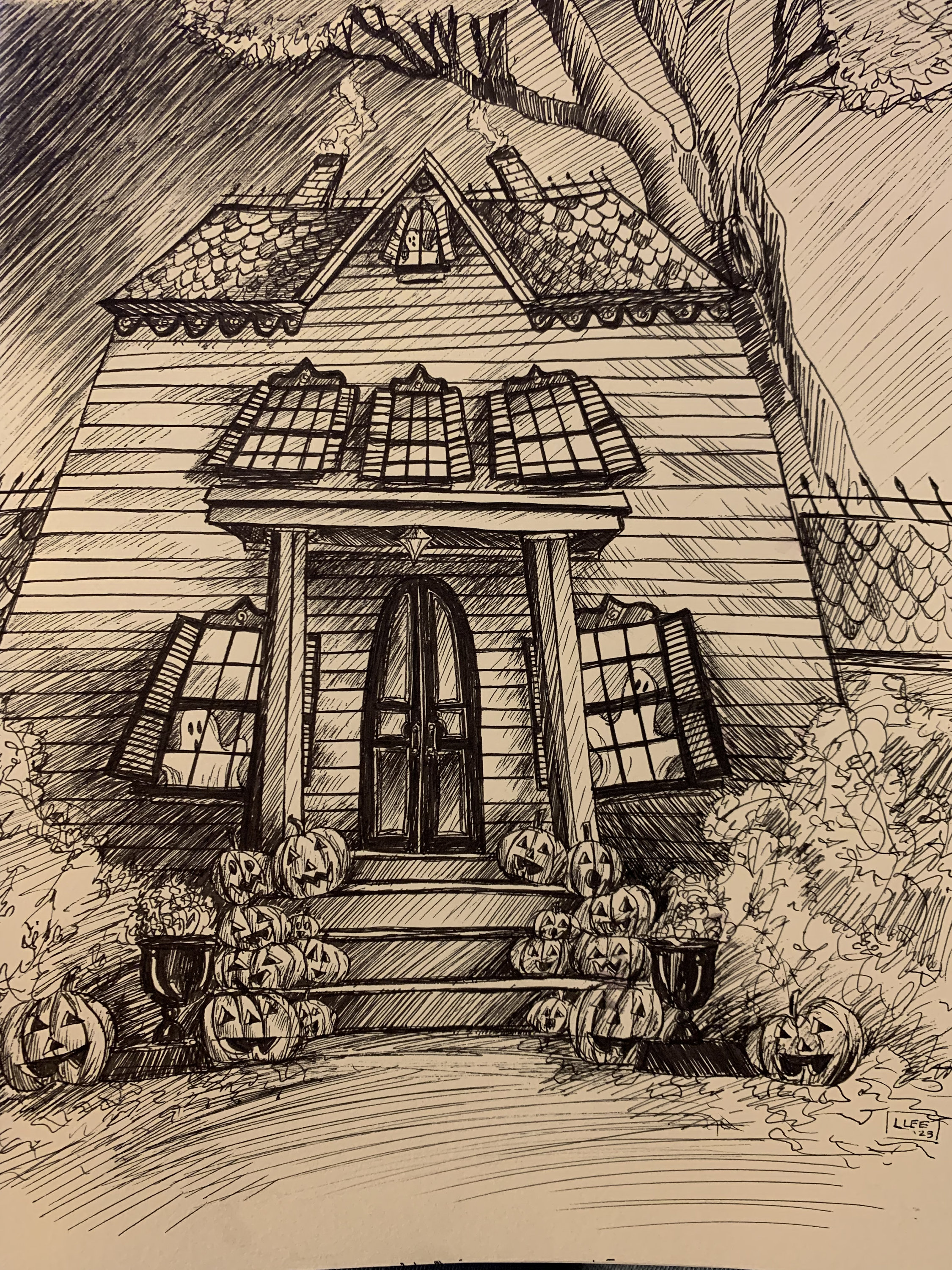 Haunted House Drawing Ideas
