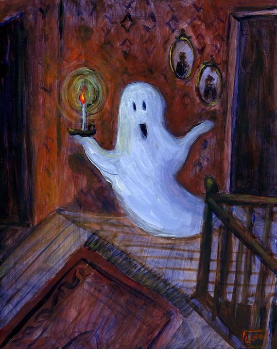 Haunted Hallway 8x10 Halloween Ghost Print - Etsy