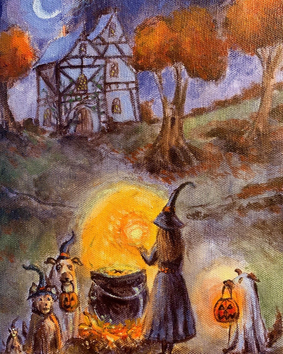 A Bewitching Halloween Witch Halloween Dog 8x10 Inch Print - Etsy