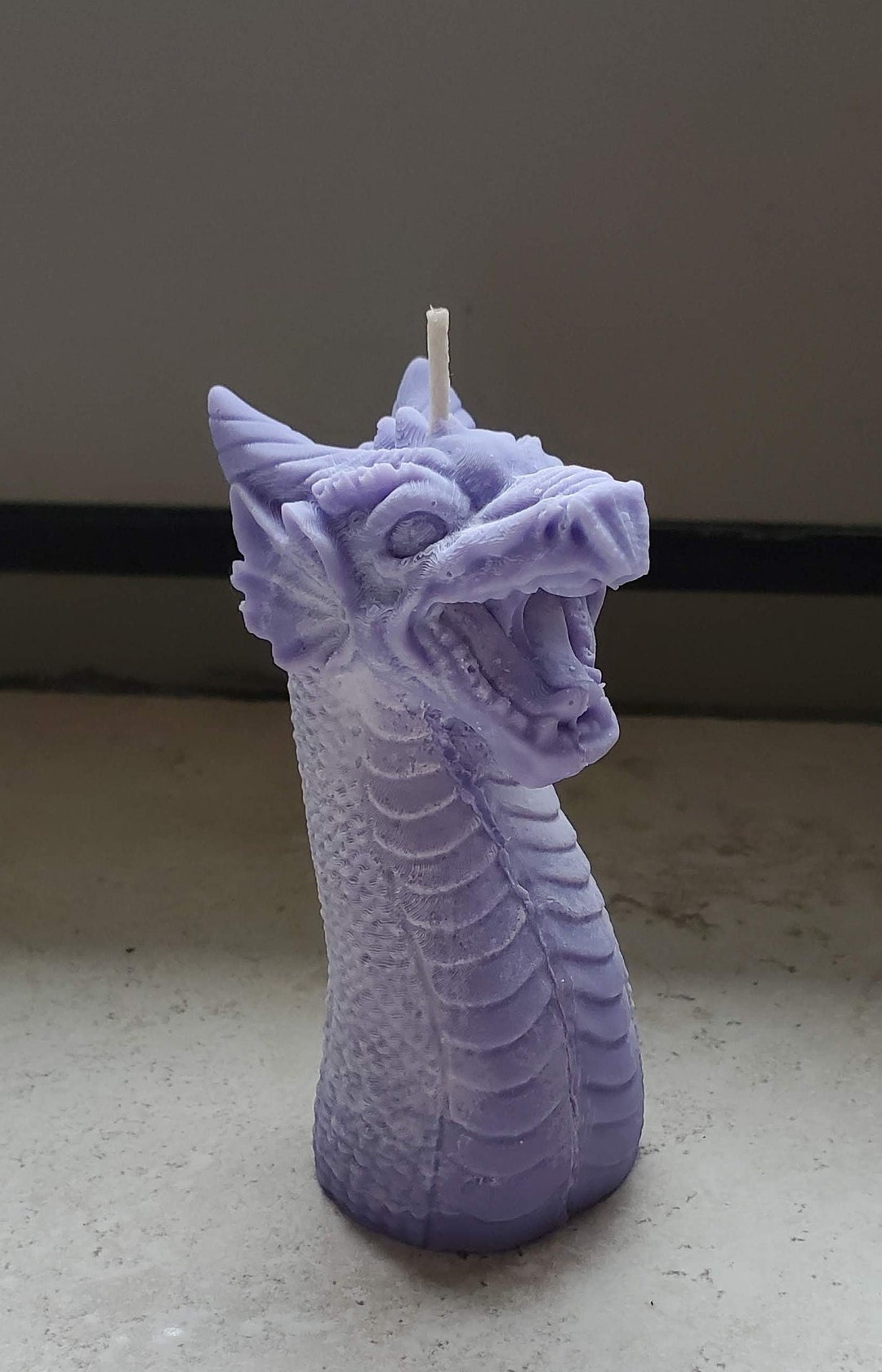 Unscented Fantasy Dragon Candle| Dungeons and Dragons Inspired Pillar ...