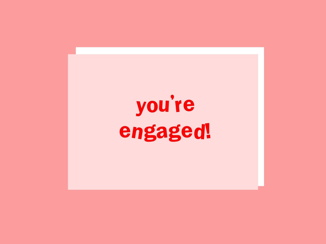 You're Engaged Card Bridal Shower Card Cute Engagement Card ...