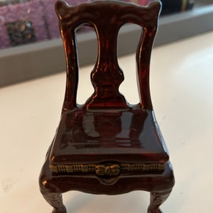 Porcelain Miniature Chair Trinket Boxes; Various Sizes and Shapes; Mini ...