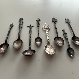 Vintage Shaped International Souvenir Spoons; Vintage Antique Travel ...