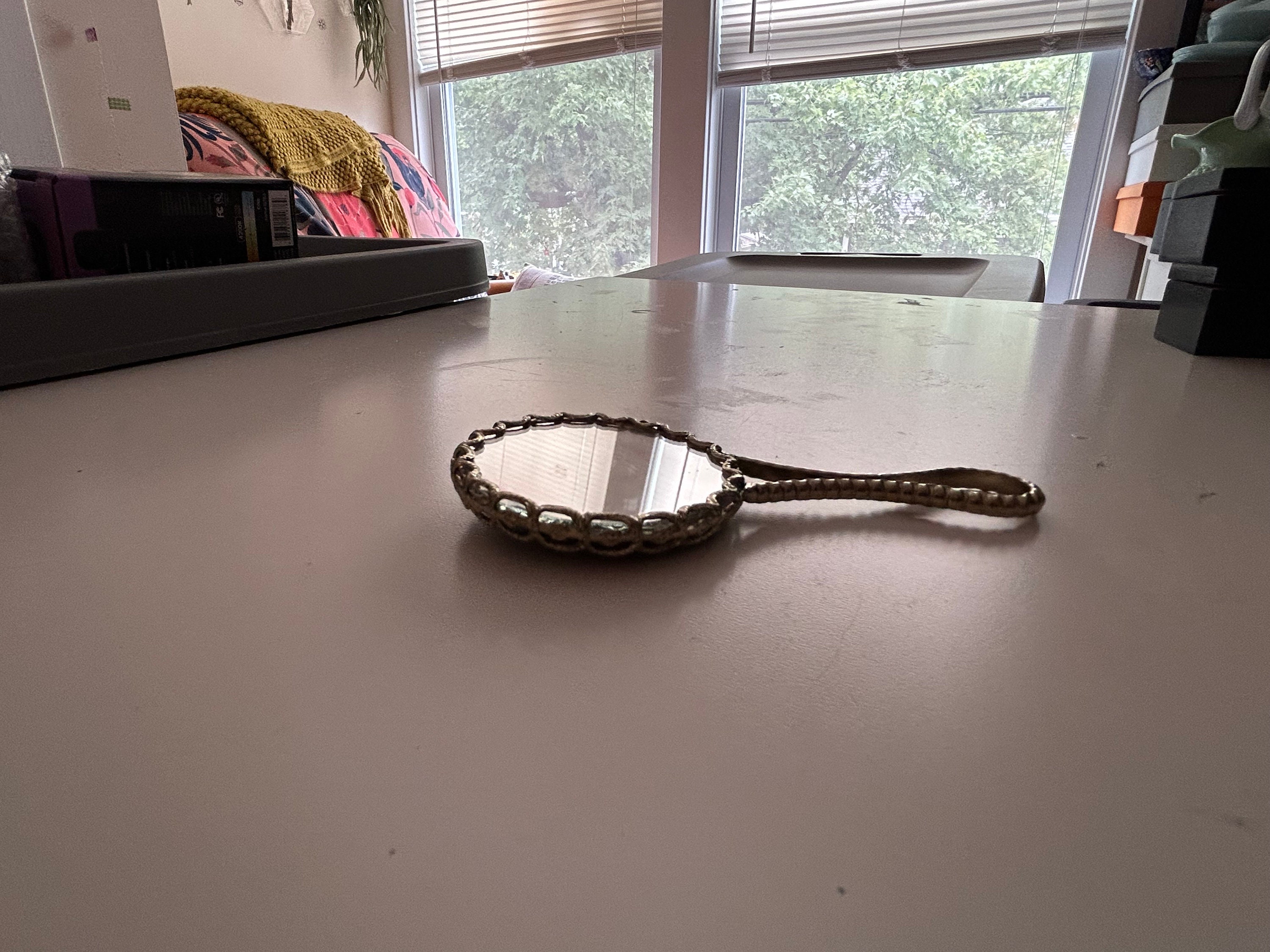 Vintage Limoges Signed Cobalt Blue Hand Mirror Round Pocket - Etsy