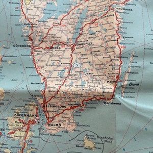 1974 Vintage Northern Europe Hallwag Map; Published in Bern ...