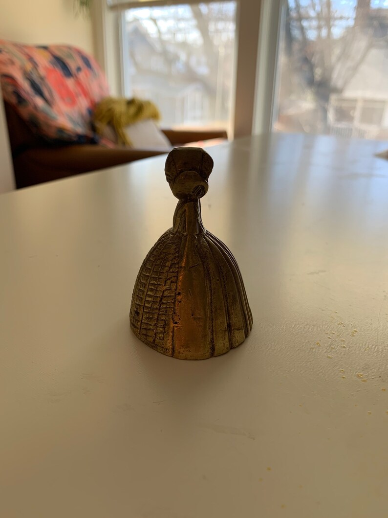 Victorian Welsh Lady Brass Bell Hand Bell Small Brass Figurine Made in ...