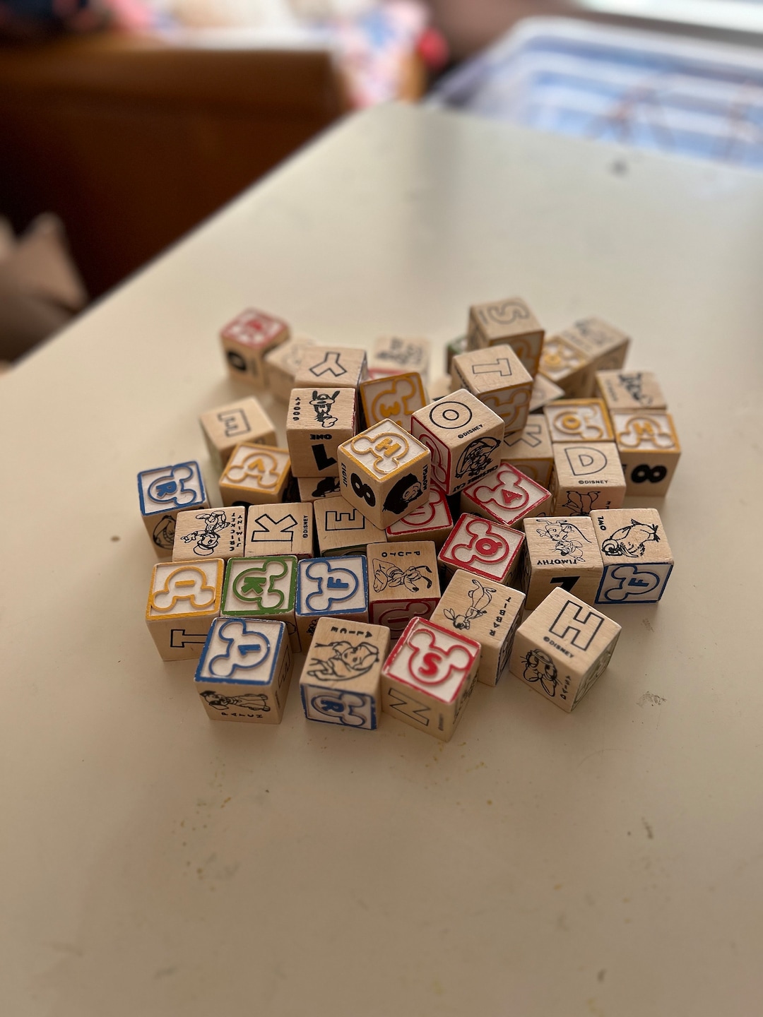 Disney Wooden Blocks Alphabet, Numbers, Pictures Mickey Mouse Blocks ...