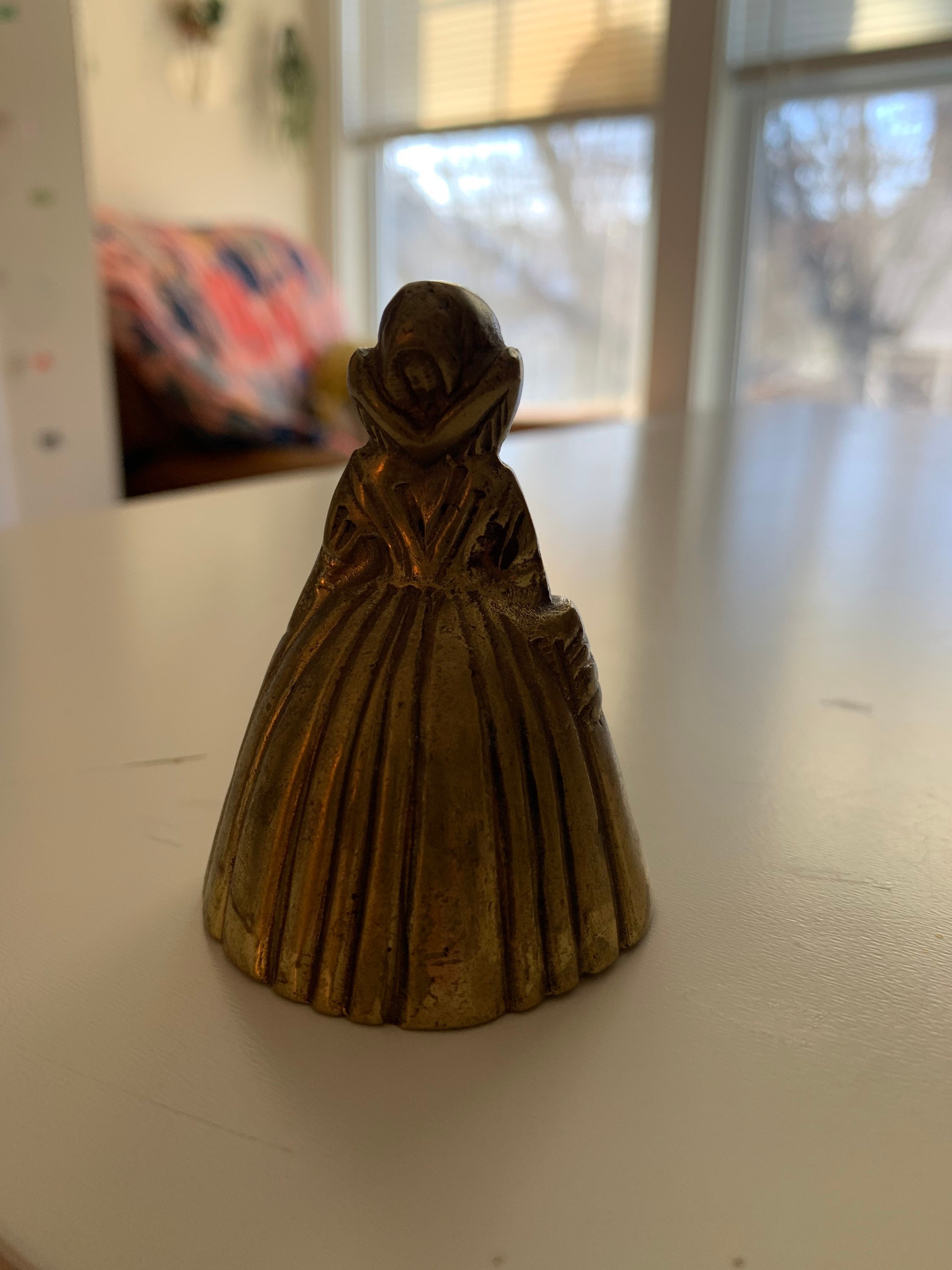 Victorian Welsh Lady Brass Bell Hand Bell Small Brass Figurine Made in ...