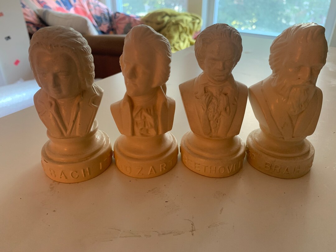 Famous Composers Plastic Figurines Vintage Busts by Hable; Mozart ...