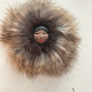 Vintage Eskimo Inuit Alaska Aboriginal Face Brooch Pin or Magnet or ...