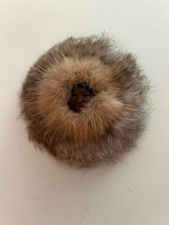 Vintage Eskimo Inuit Alaska Aboriginal Face Brooch Pi… - Gem