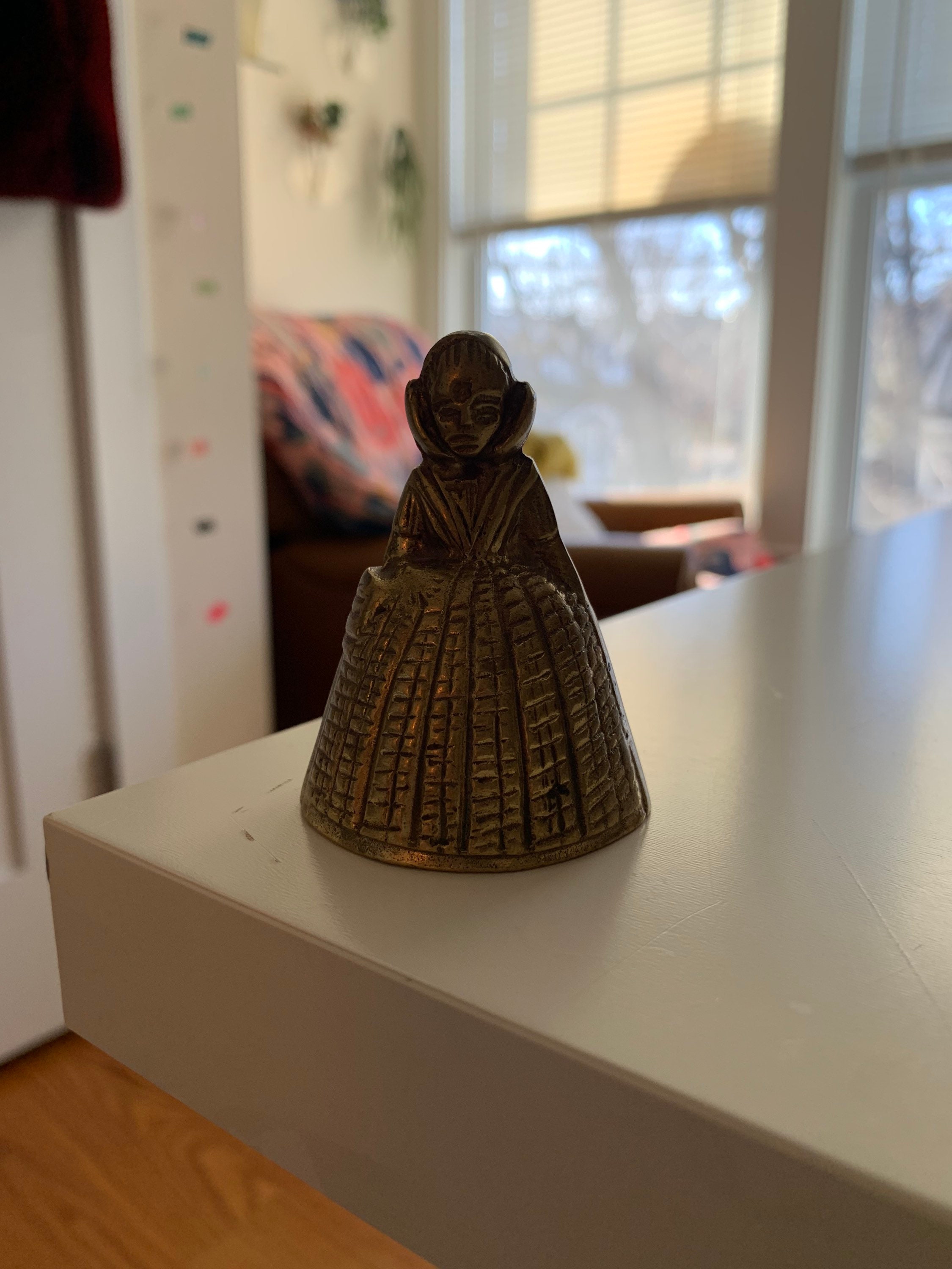 Victorian Welsh Lady Brass Bell Hand Bell Small Brass Figurine Made in ...