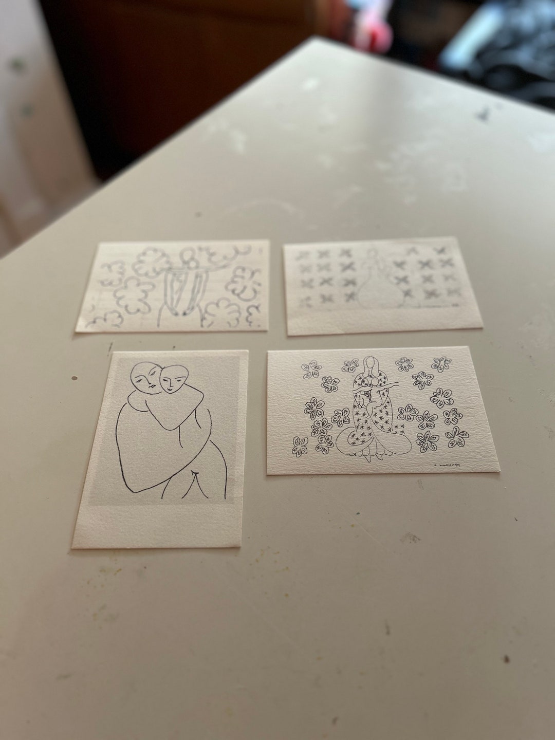 Vintage Henri Matisse Black and White Textured Paper Postcards Set of 4 ...