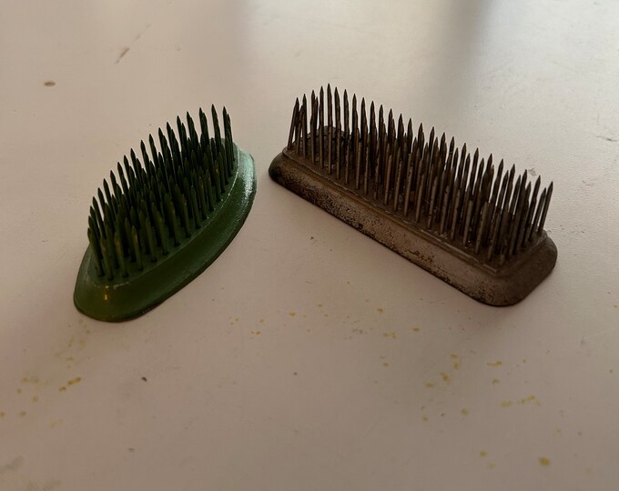 Vintage Metal Flower Frogs; Metal Pin; Oval or Rectangle - Etsy